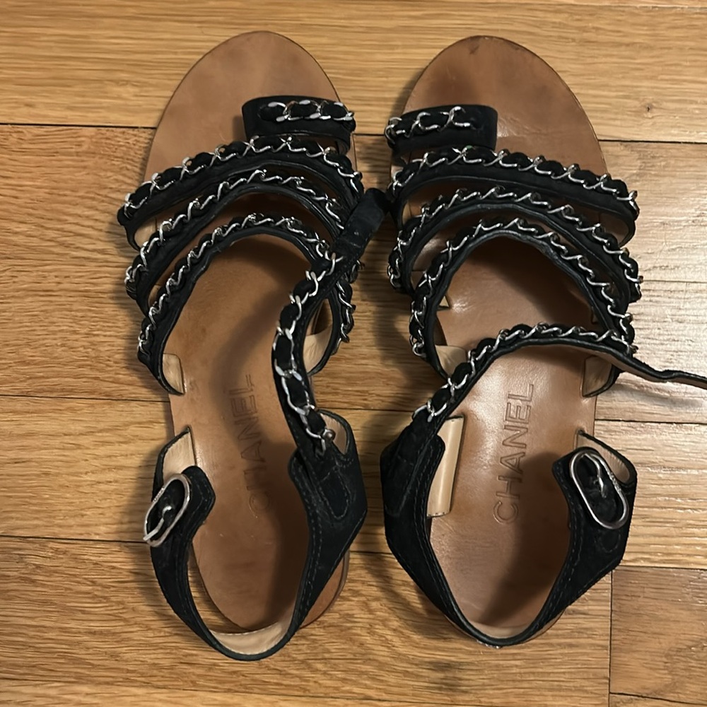 Chanel Cc Logo Interlock Gladiator Sandals Size 6.5 T… - Gem